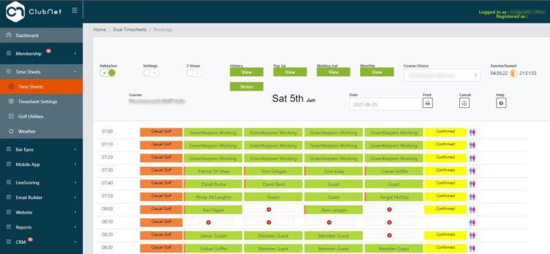 Online Tee Sheet Bookings – ClubNet Systems